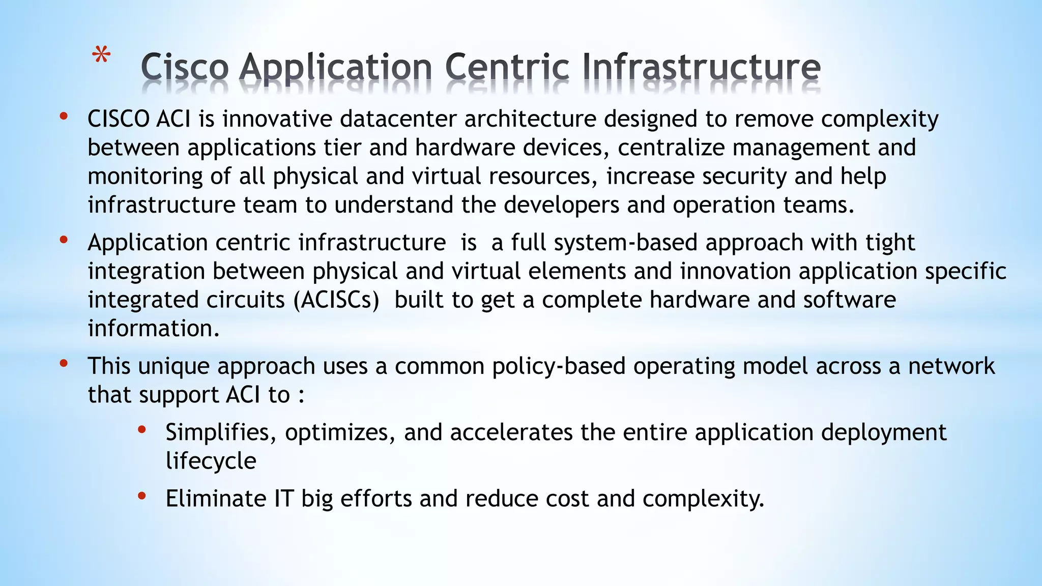 Cisco Application Centric Infrastructure | PPTX