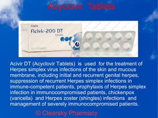Acivir DT (Acyclovir Tablets) | PPT