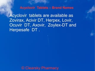 Acivir DT (Acyclovir Tablets) | PPT