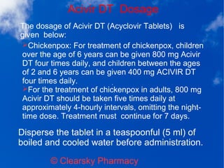 Acivir DT (Acyclovir Tablets) | PPT