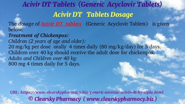 Acivir DT Tablets (Generic Acyclovir Tablets) | PPT