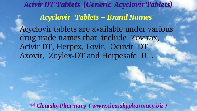 Acivir DT Tablets (Generic Acyclovir Tablets) | PPT