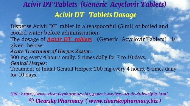 Acivir DT Tablets (Generic Acyclovir Tablets) | PDF