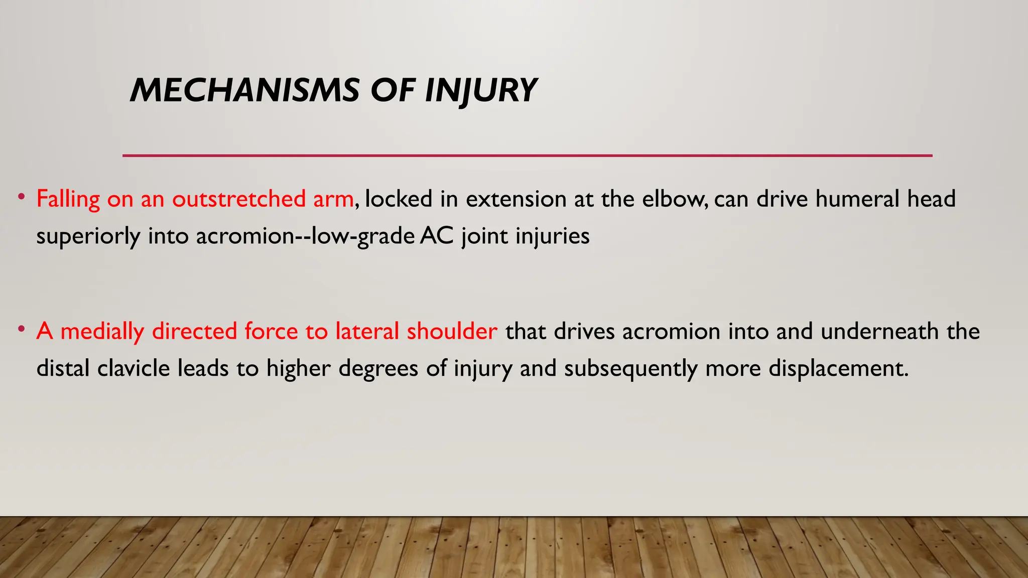 ACROMIO CLAVICULAR JOINT INJURIES UG CLASS | PPTX