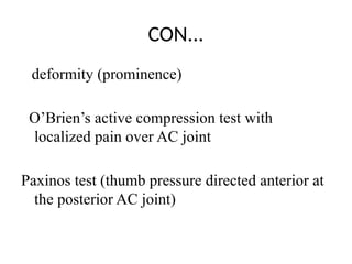 AC JOINT injury and management of principle | PPT