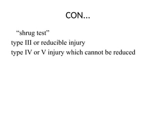 AC JOINT injury and management of principle | PPT