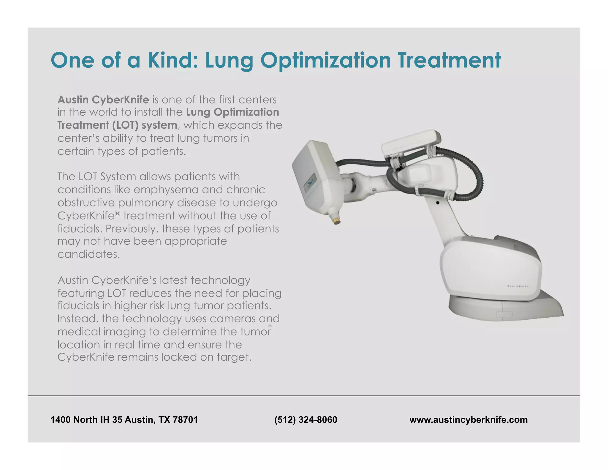 Austin CyberKnife: Lung Cancer Awareness Month | PDF