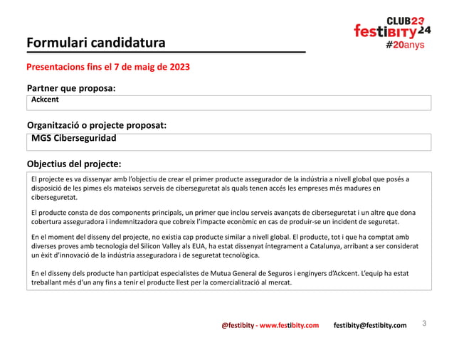 Projecte Iniciativa TIC 2023: ACKCENT. MGS | PPT