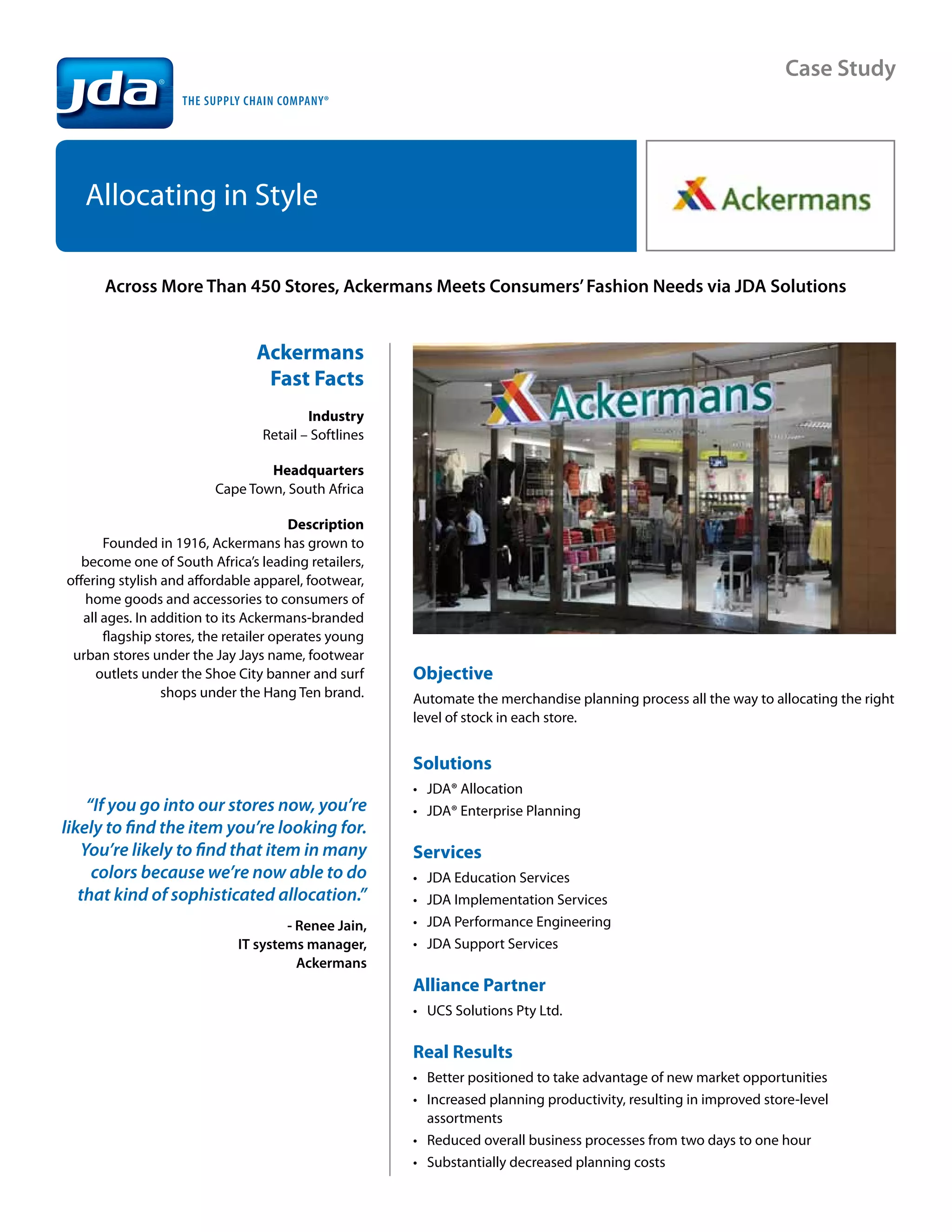 Allocating in Style: Across More Than 450 Stores, Ackermans Meets ...