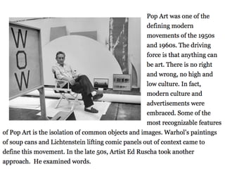 Ed Ruscha: Understanding His Words | PDF | Modern Art | Fine Art