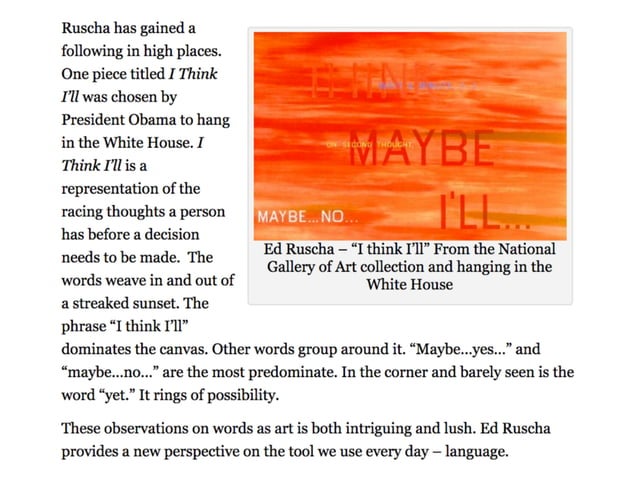 Ed Ruscha: Understanding His Words | PDF | Modern Art | Fine Art