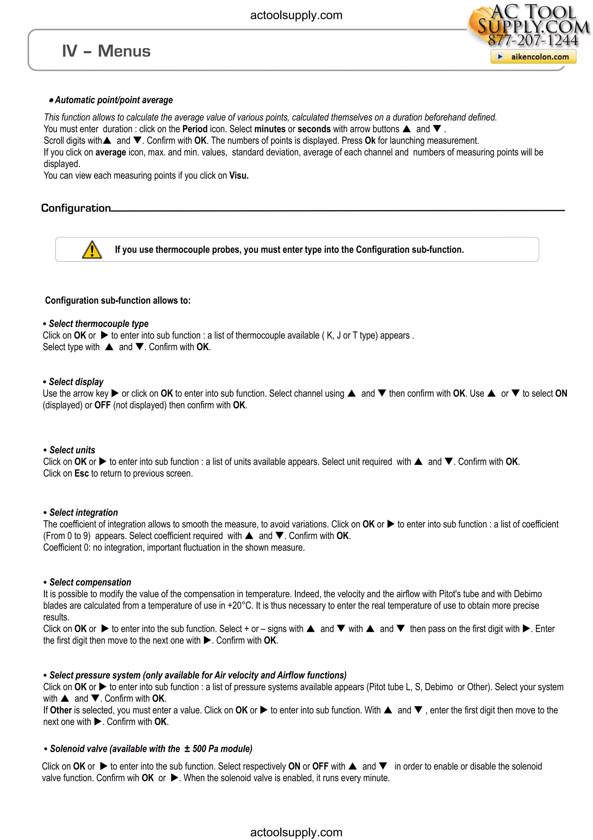 Kimo MP 200 G Thermo Anemometer Datasheet | PDF