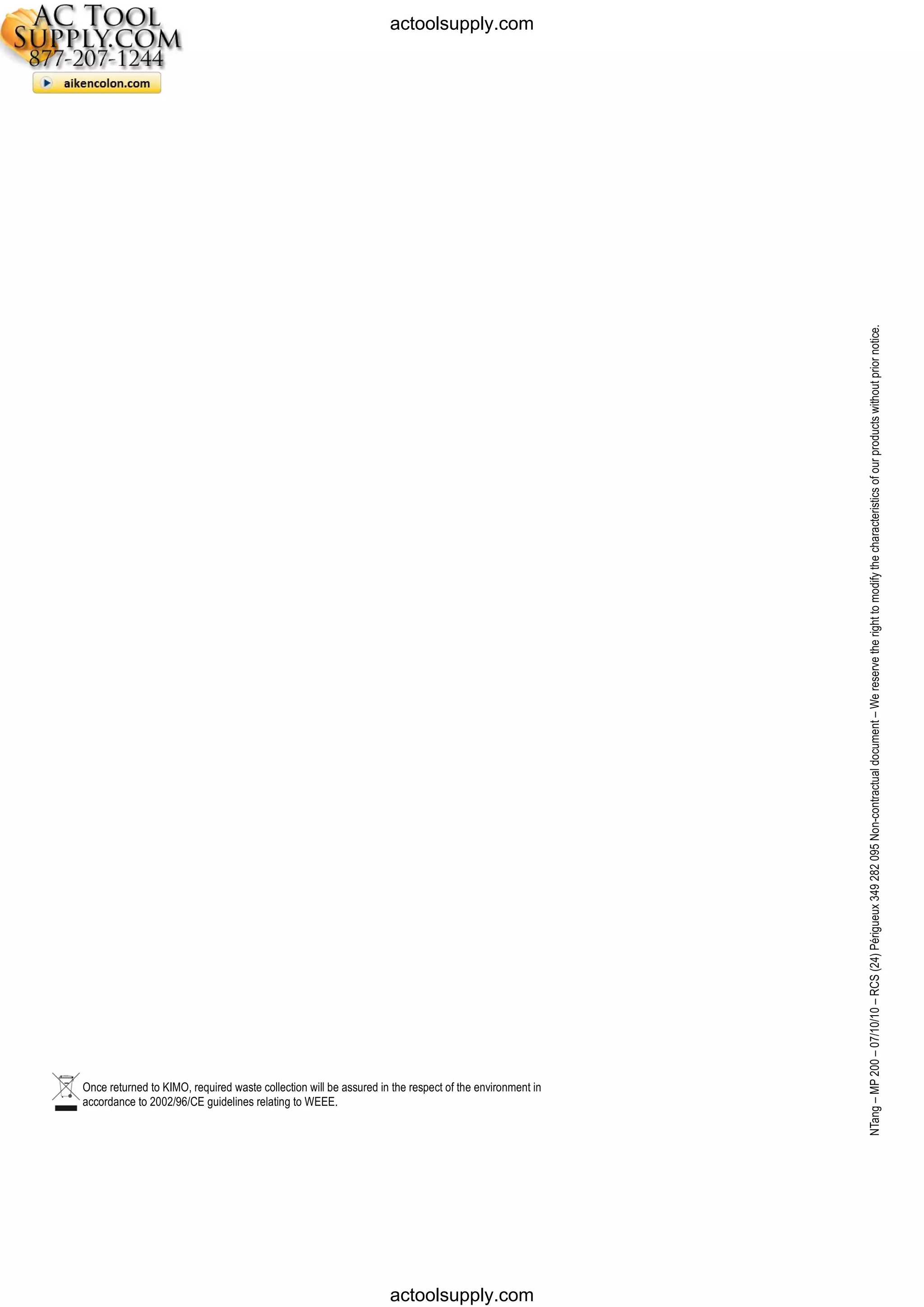 Kimo MP 200 G Thermo Anemometer Datasheet | PDF