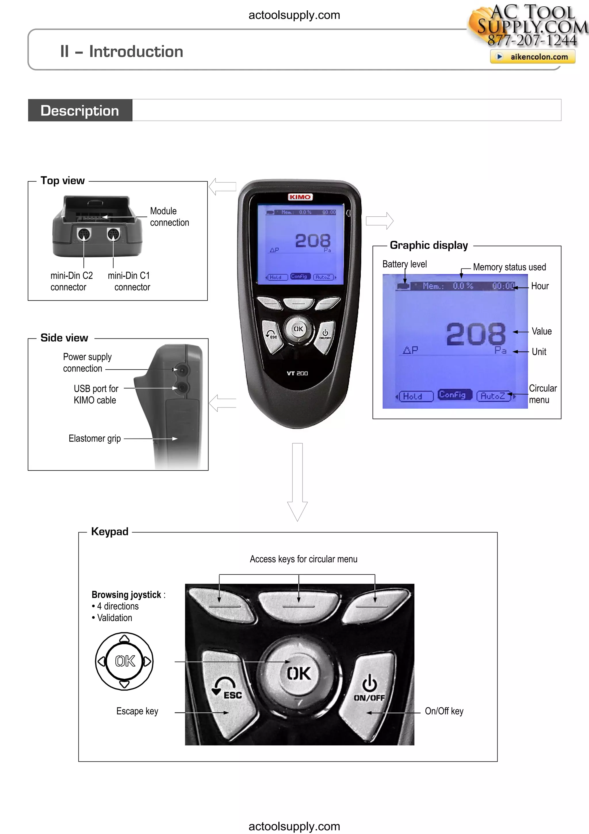 Kimo MP 200 G Thermo Anemometer Datasheet | PDF