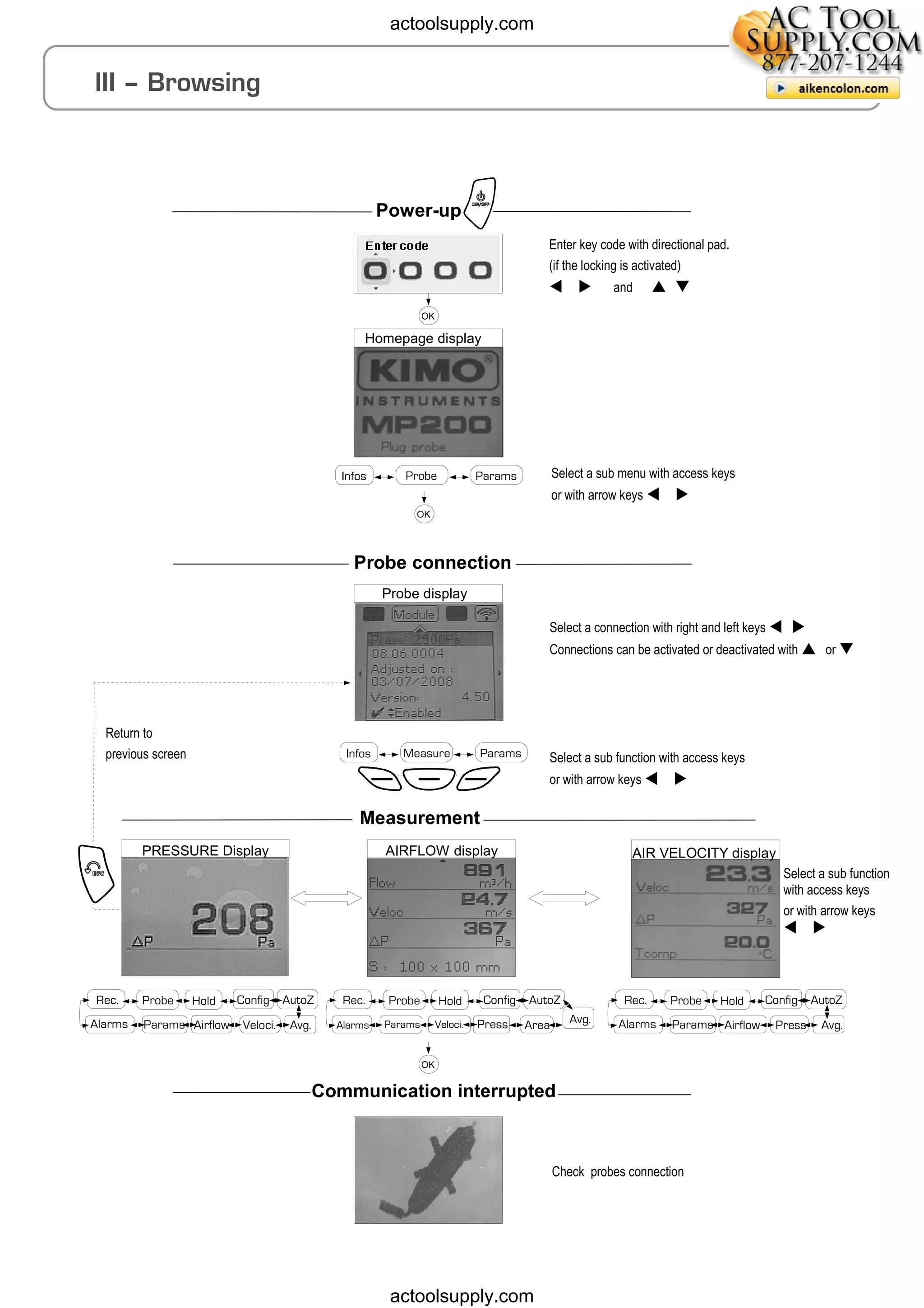 Kimo MP 200 G Thermo Anemometer Datasheet | PDF