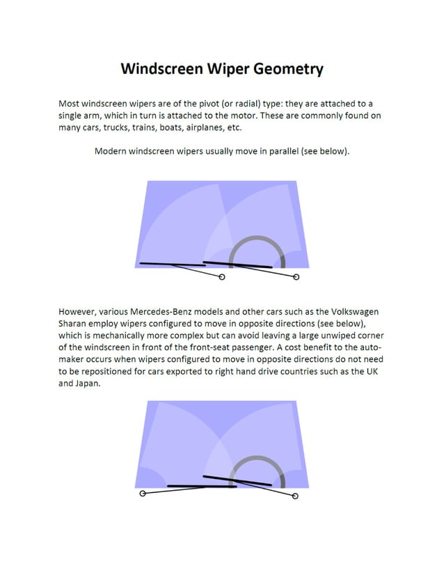 Windscreen Wiper Geometry | PDF | Auto Parts | Automotive