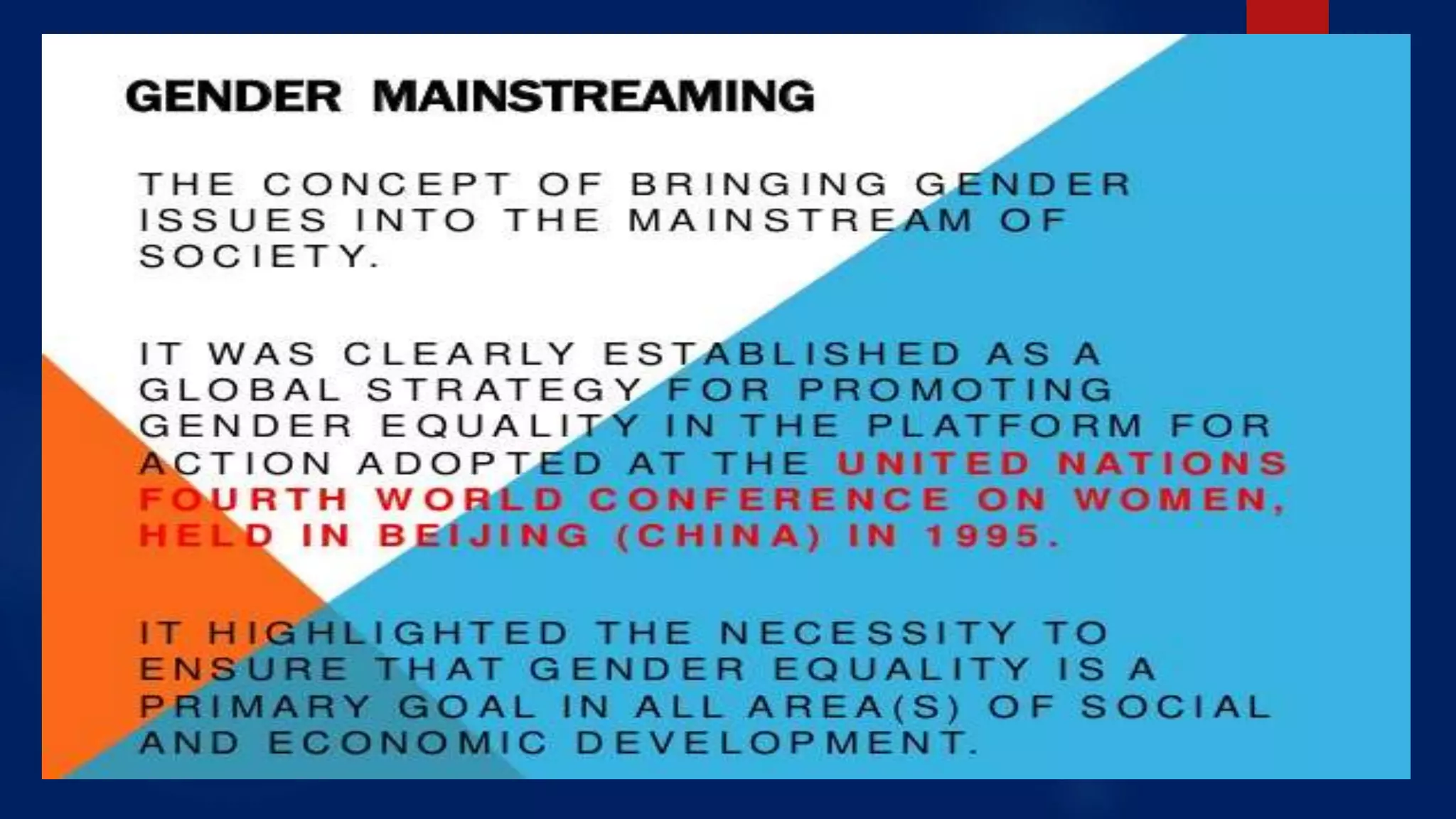 Acknowledging Gender Mainstreaming | PPTX
