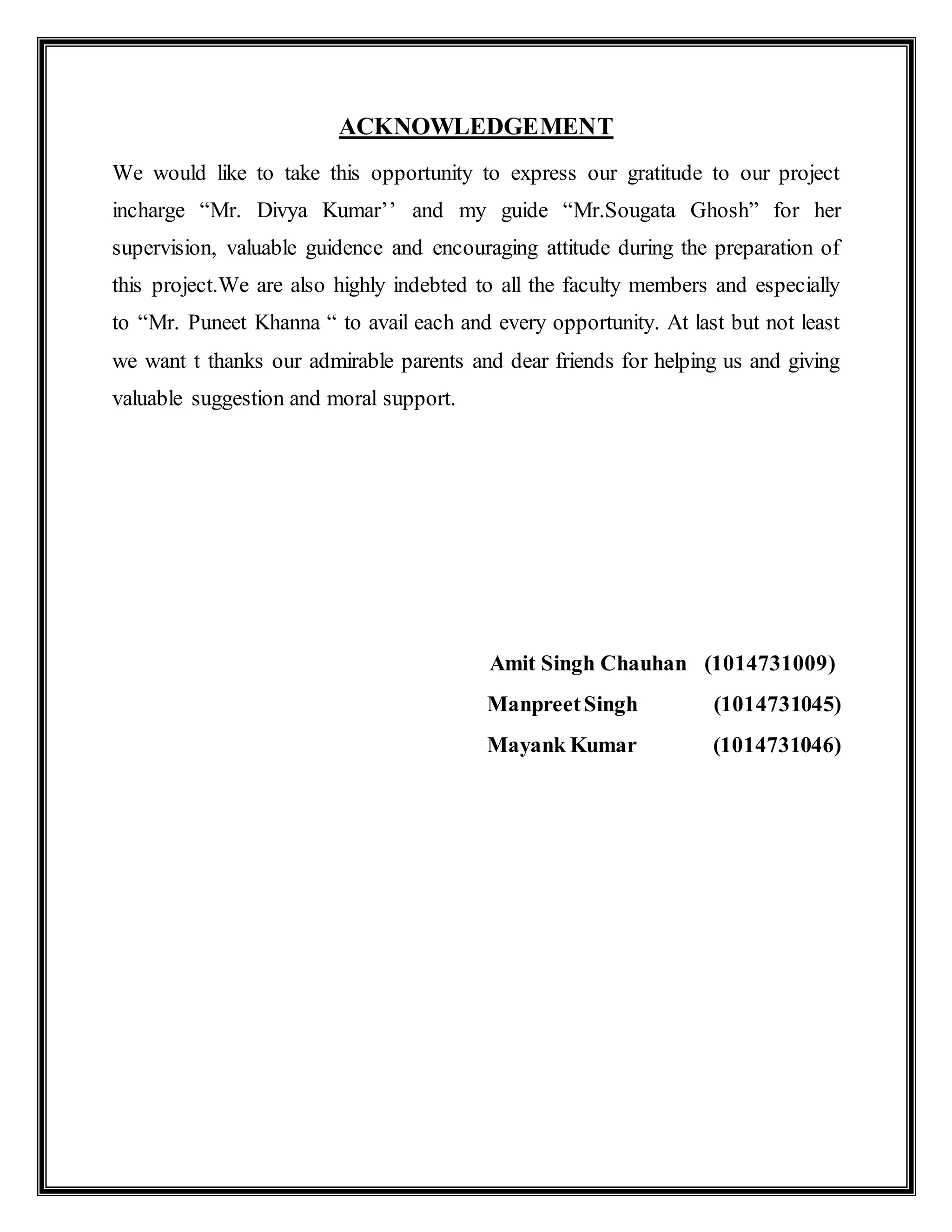 Acknowledgement | PDF