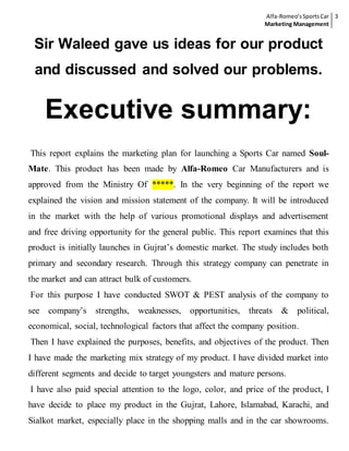 Project of Marketing on Sports Car | DOCX