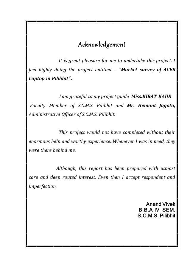 Acknowledgement | PDF