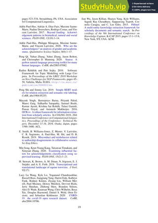 Acknowledgement Entity Recognition In CORD-19 Papers | PDF