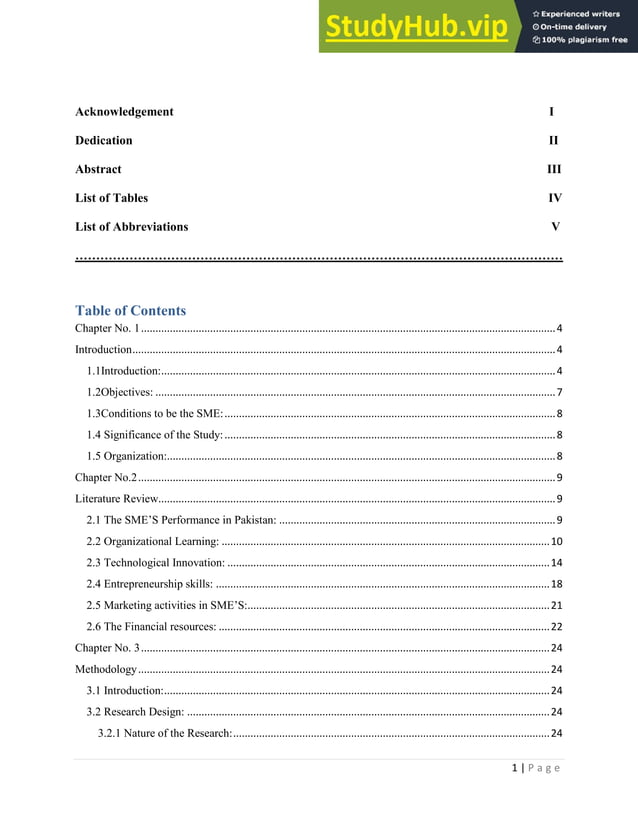 Acknowledgement I Dedication | PDF