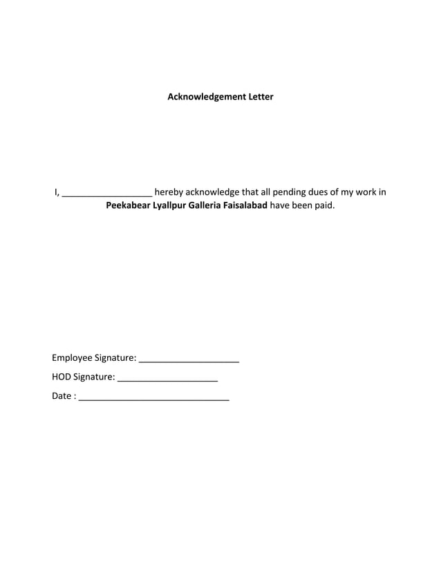 Acknowledgement Letter.docx for education | DOCX