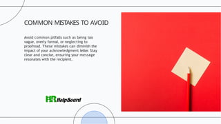 Acknowledgement Sample, Acknowledgement Letter | PPTX