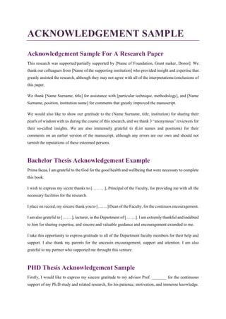 Acknowledgement_Sample_2016 | PDF