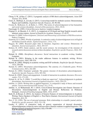 Acknowledgement Structure in Persian and English Theses and Dissertations A Contrastive Genre ...