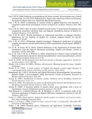 Acknowledgement Structure in Persian and English Theses and Dissertations A Contrastive Genre ...
