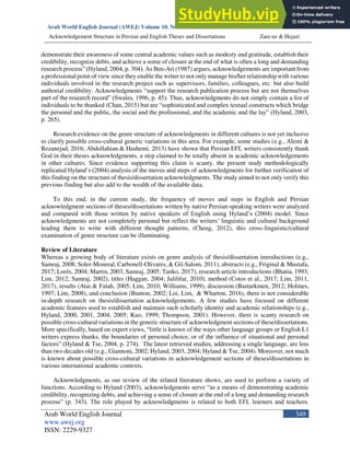 Acknowledgement Structure in Persian and English Theses and ...
