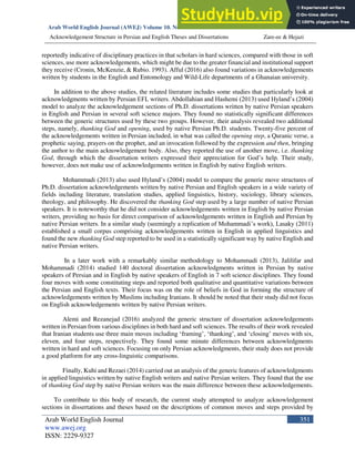 Acknowledgement Structure in Persian and English Theses and ...