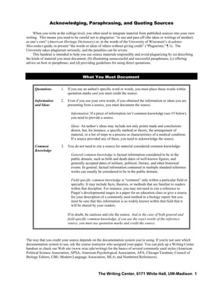 Acknowledging sources apa | PDF