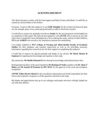 Acknowledgment | DOC | Healthcare Industry | Industries