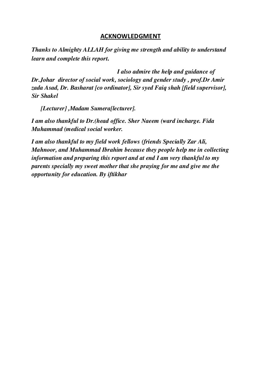 Acknowledgment Acknowledgment