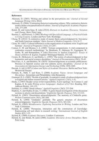 Acknowledgment Patterns In English And Lithuanian Research Writing | PDF