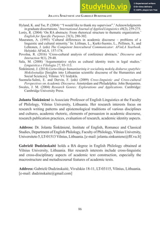 Acknowledgment Patterns In English And Lithuanian Research Writing | PDF
