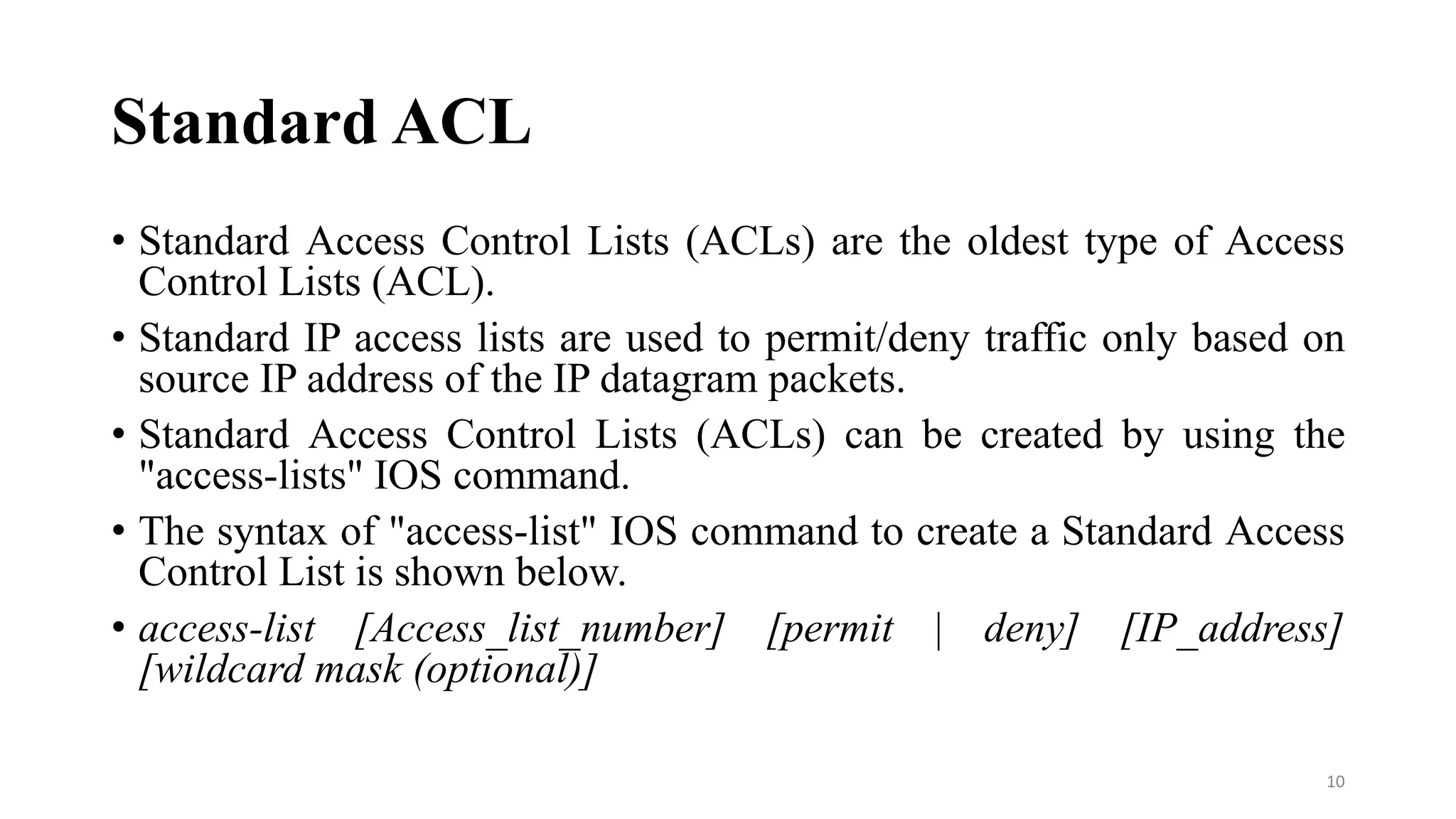 Access Control List (ACL) | PPTX