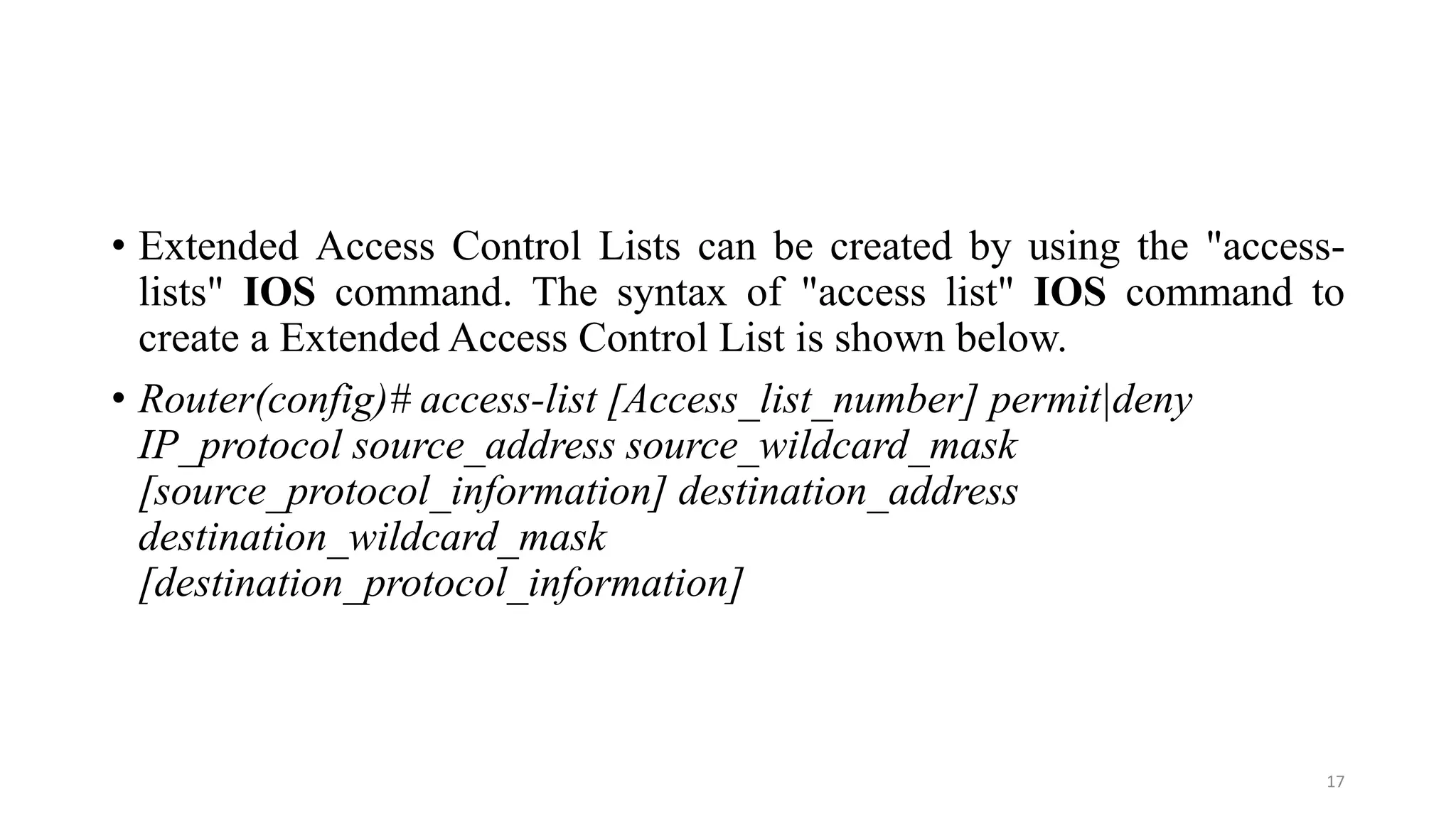 Access Control List (ACL) | PPTX