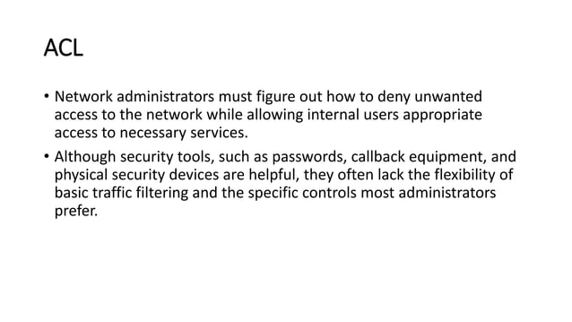 access control list(ACL) from data communication and networking | PPT