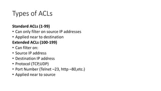 access control list(ACL) from data communication and networking | PPTX