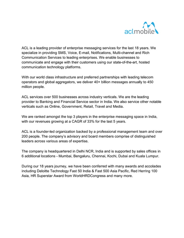 ACL company profile | PDF