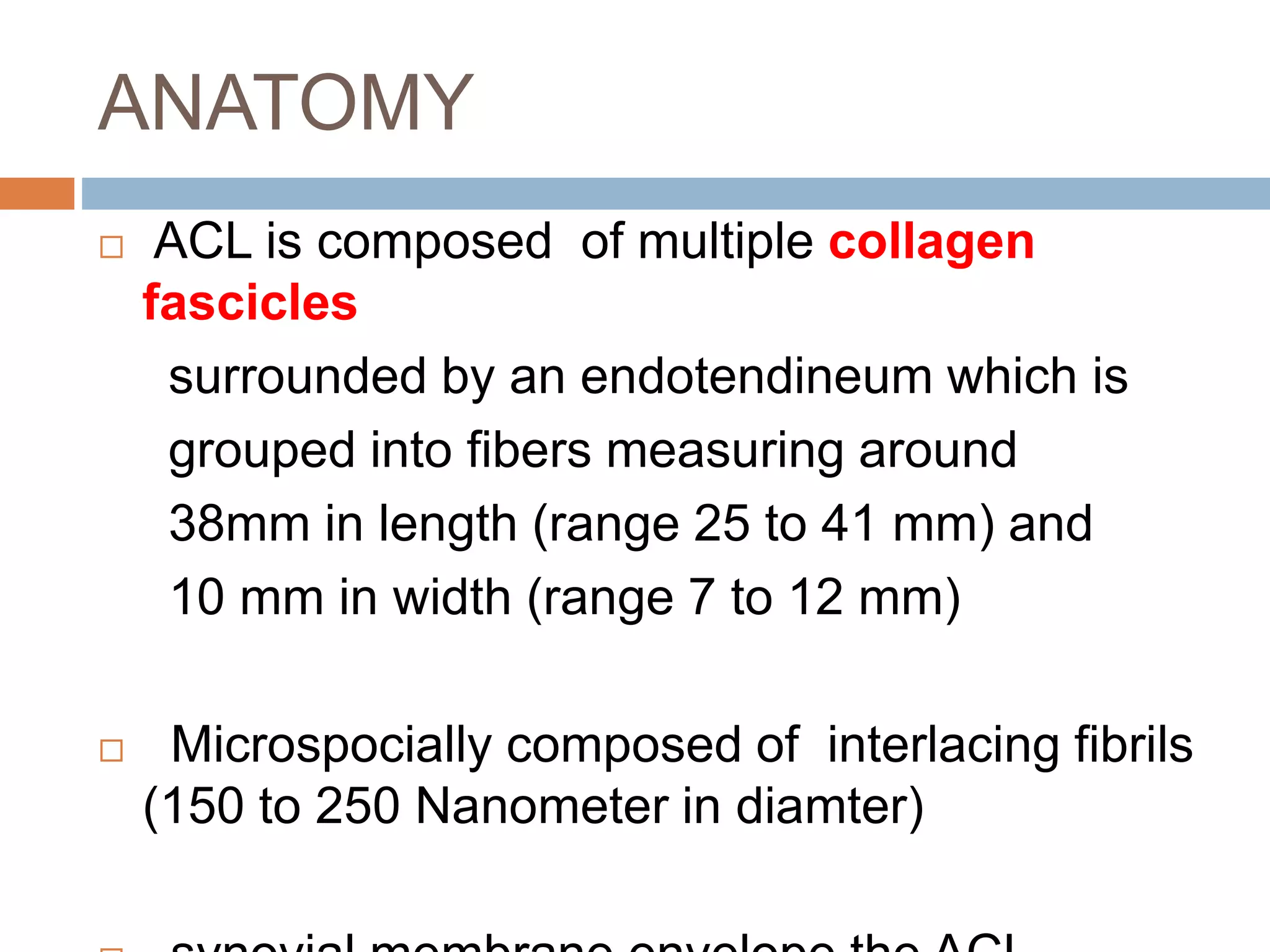 Anterior cruciate ligament-Injury & management | PPTX