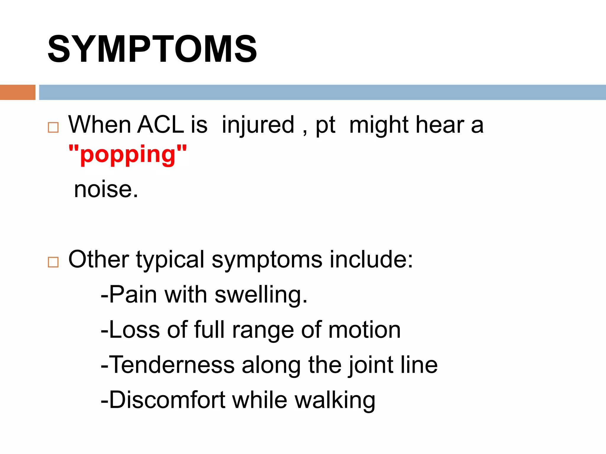 Anterior cruciate ligament-Injury & management | PPTX