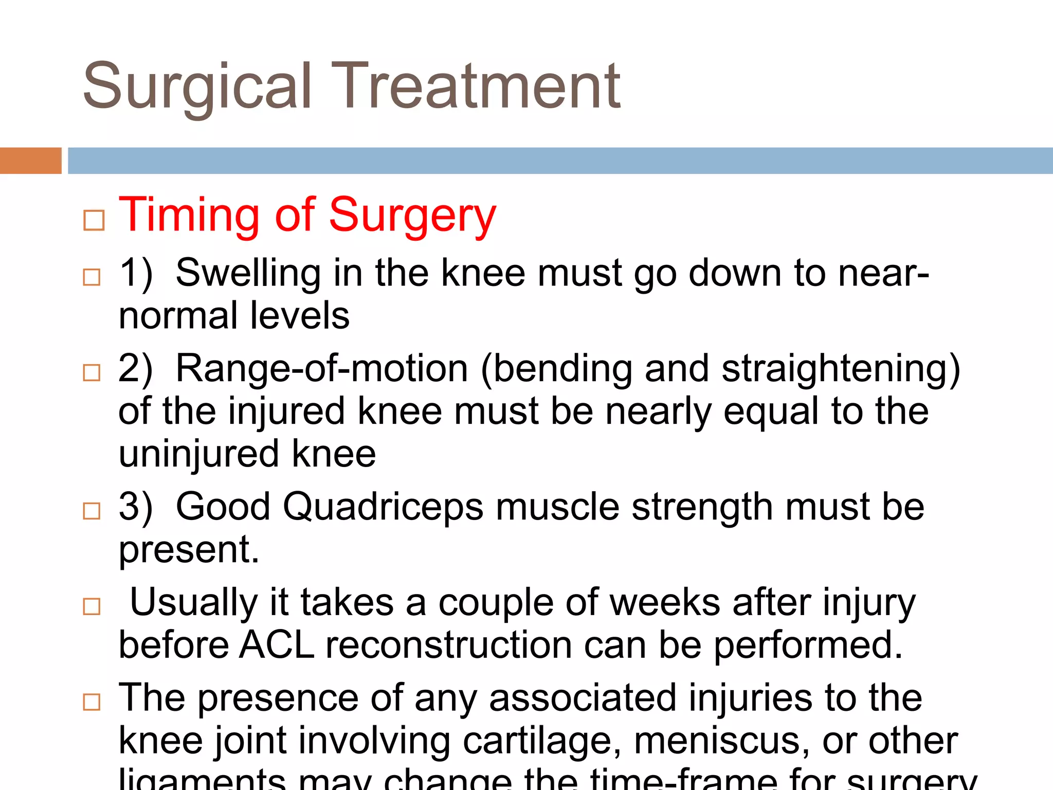 Anterior cruciate ligament-Injury & management | PPTX