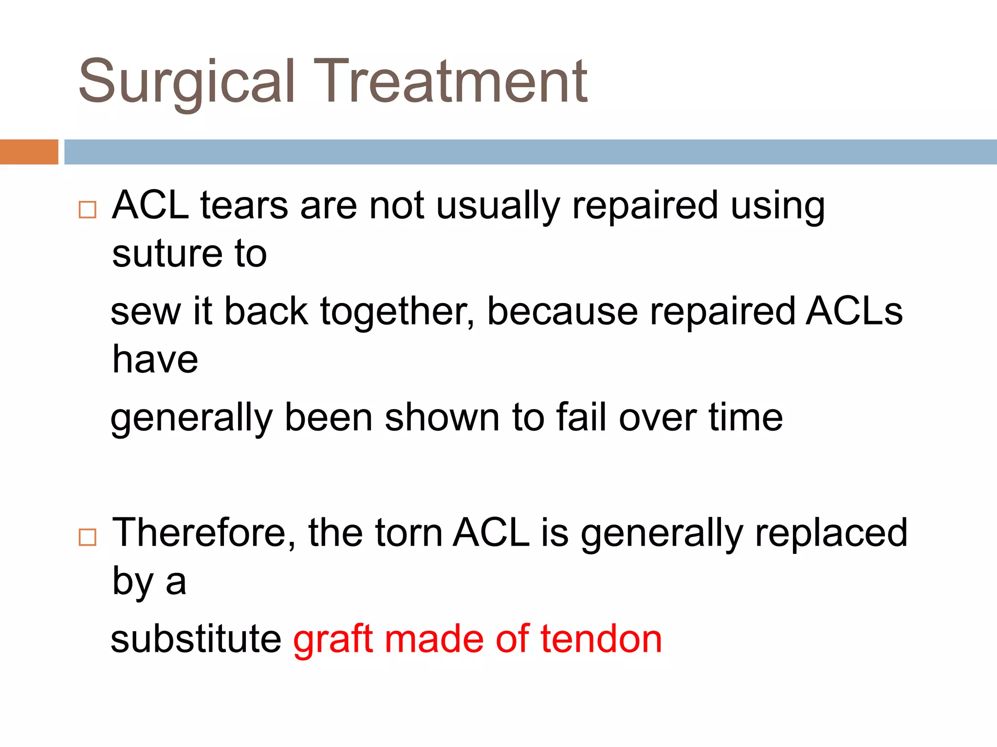 Anterior cruciate ligament-Injury & management | PPTX