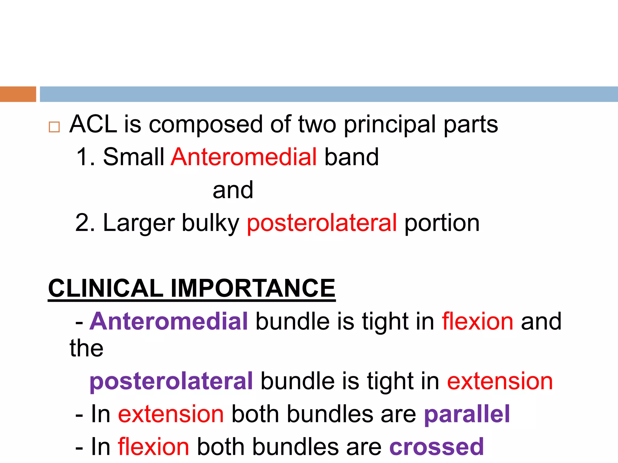 Anterior cruciate ligament-Injury & management | PPTX
