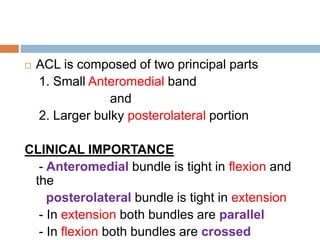 Anterior cruciate ligament-Injury & management | PPTX