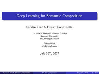 Deep Learning for Semantic Composition | PPT